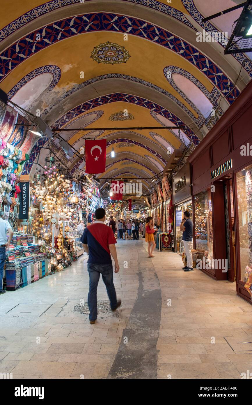 Istanbul: an alley inside the Grand Bazaar, one of the largest and ...