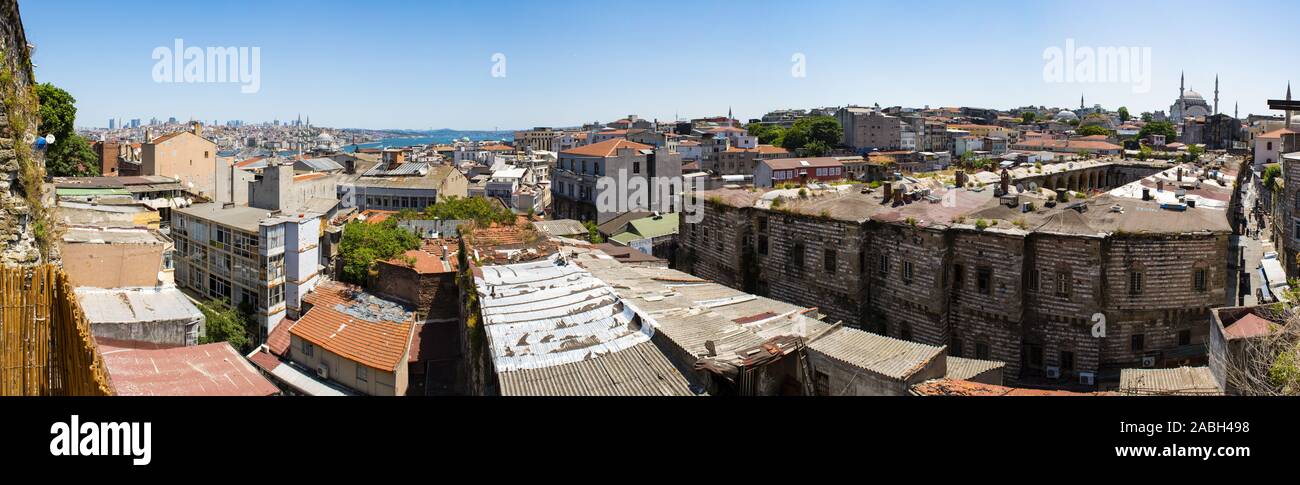 Istanbul: view of the skyline of the city with its roofs, mosques ...