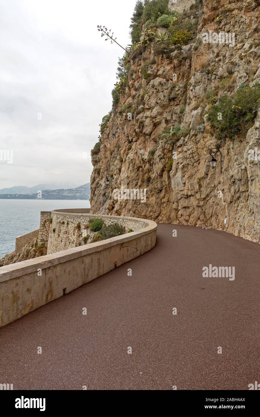 Curved Road at Mediterranean Coast in Monaco Stock Photo - Alamy