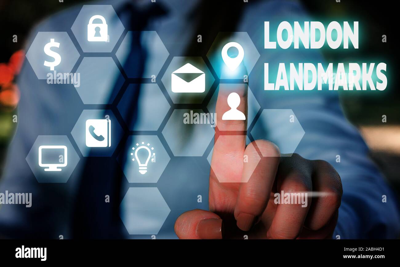 Conceptual hand writing showing London Landmarks. Concept meaning most ...