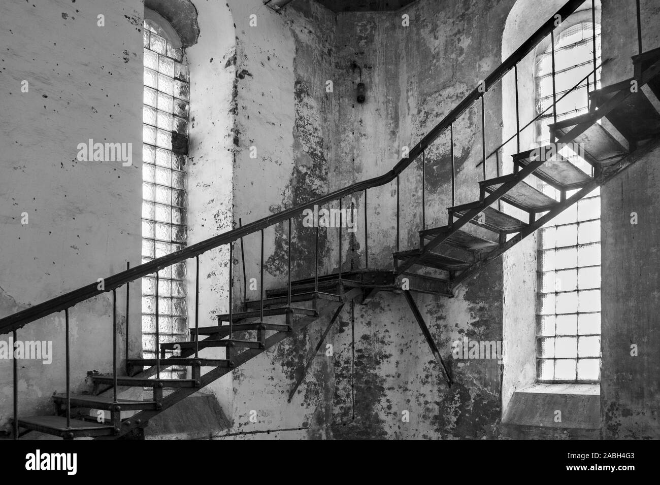 Inside stone window in Black and White Stock Photos & Images - Alamy