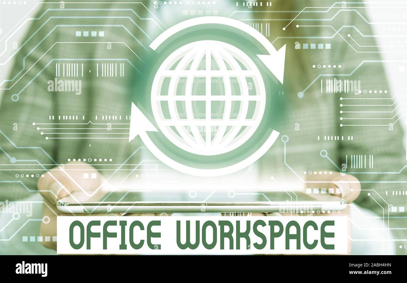 Word writing text Office Workspace. Business photo showcasing any ...