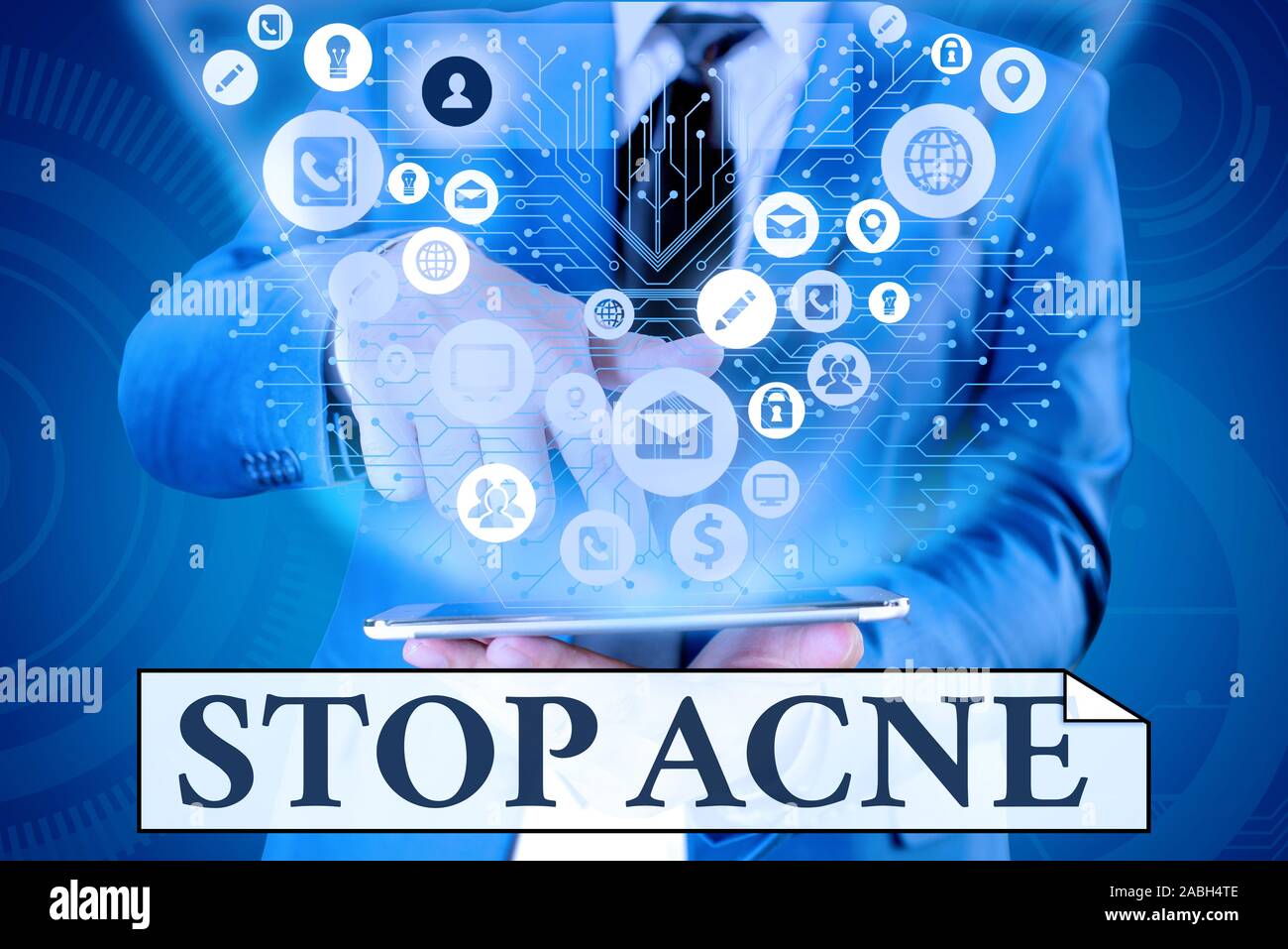 Handwriting text writing Stop Acne. Conceptual photo control the ...