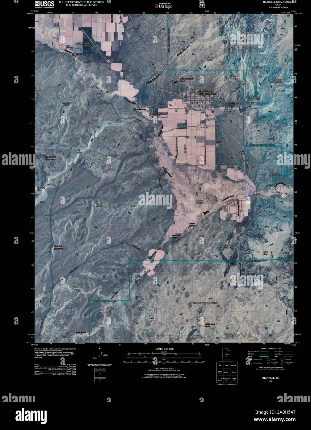 Map of bicknell hi-res stock photography and images - Alamy
