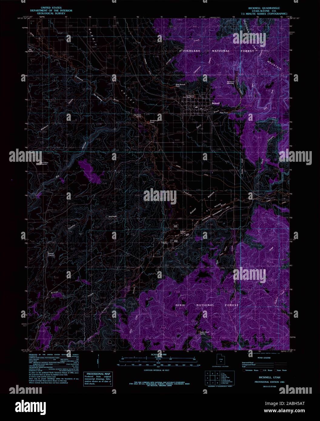 Map of bicknell hi-res stock photography and images - Alamy