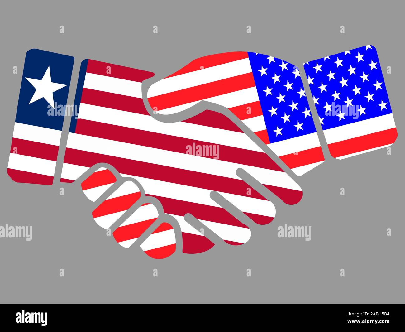 Liberia and USA flags Handshake vector illustration Eps 10 Stock Vector ...