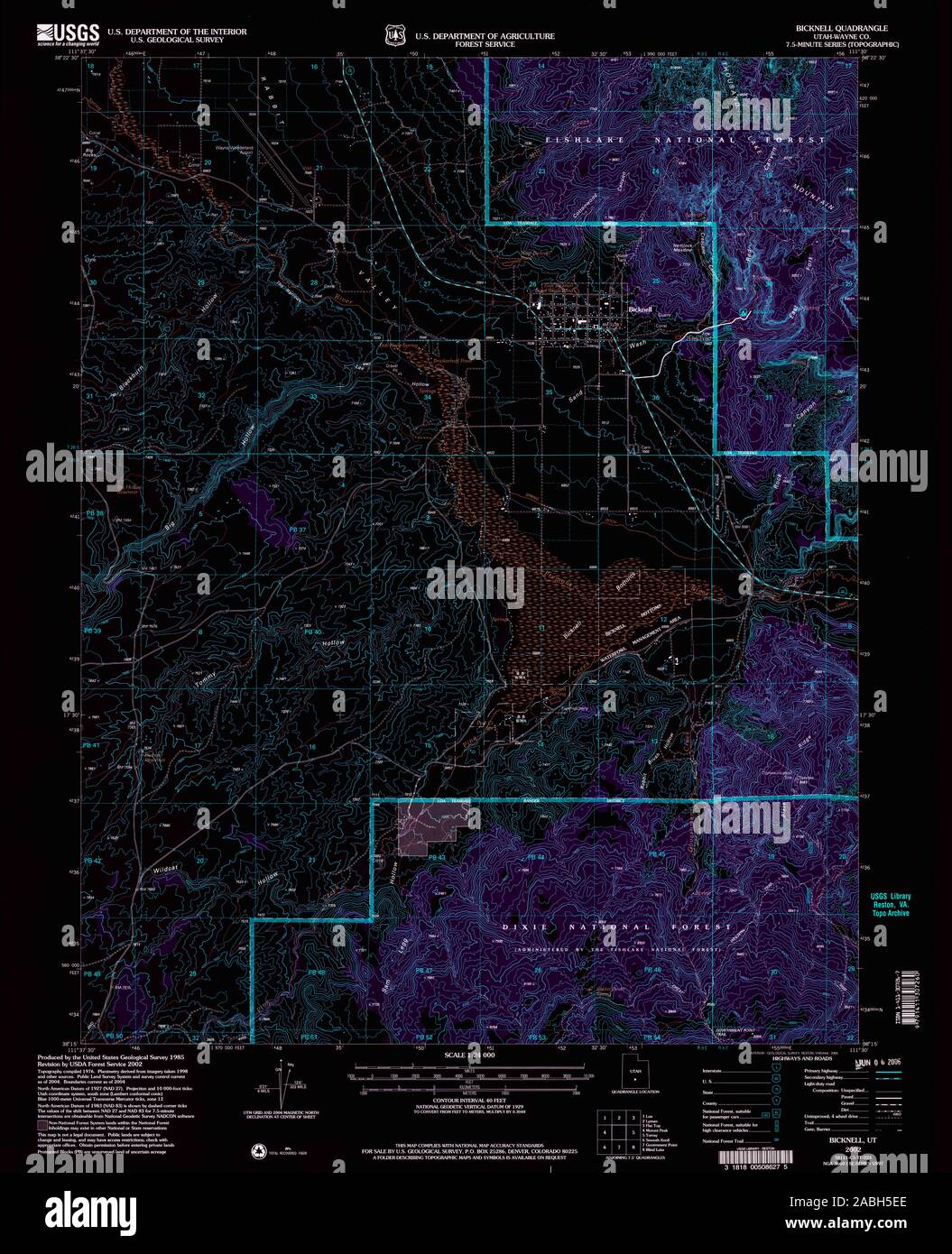 Map of bicknell hi-res stock photography and images - Alamy