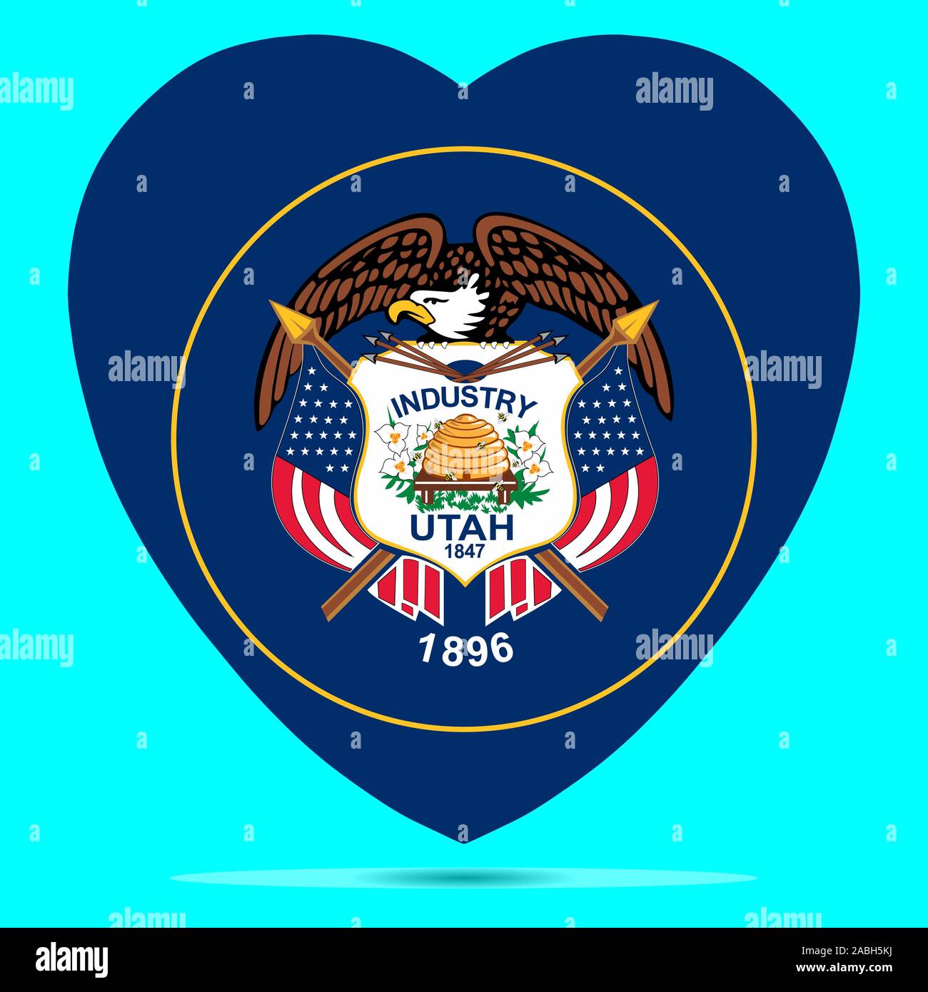 Utah Flag In Heart Shape Vector illustration Eps 10 Stock Vector Image ...