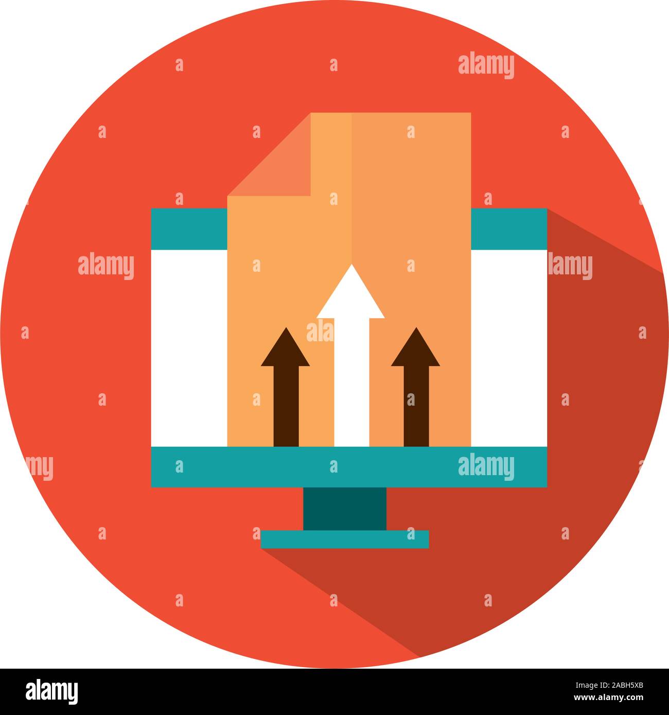 computer report diagram growth business strategy icon block shadow ...