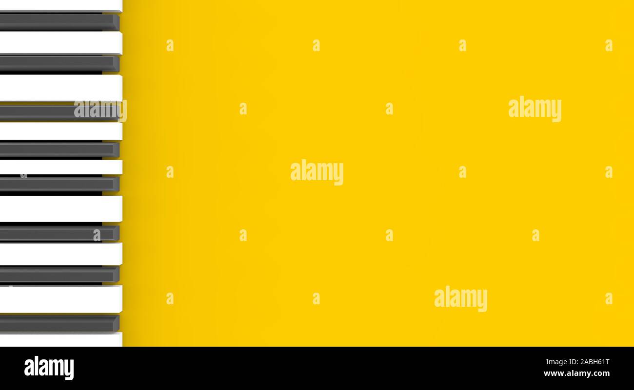 Piano isolated on Yellow 3D Rendering Stock Photo - Alamy