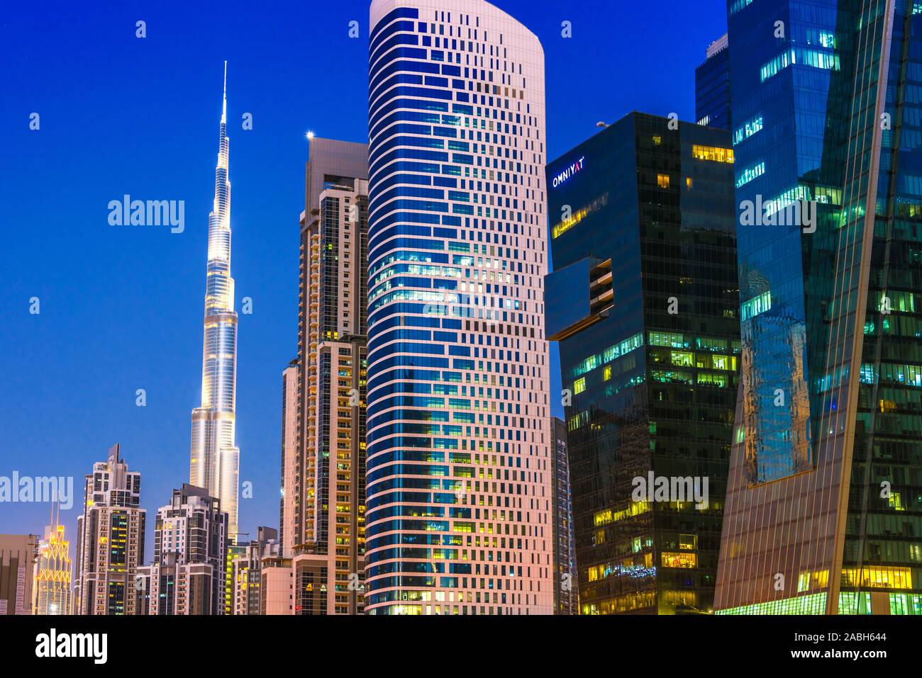 DUBAI, UNITED ARAB EMIRATES - FEB 9, 2019: Architecture od Business Bay ...