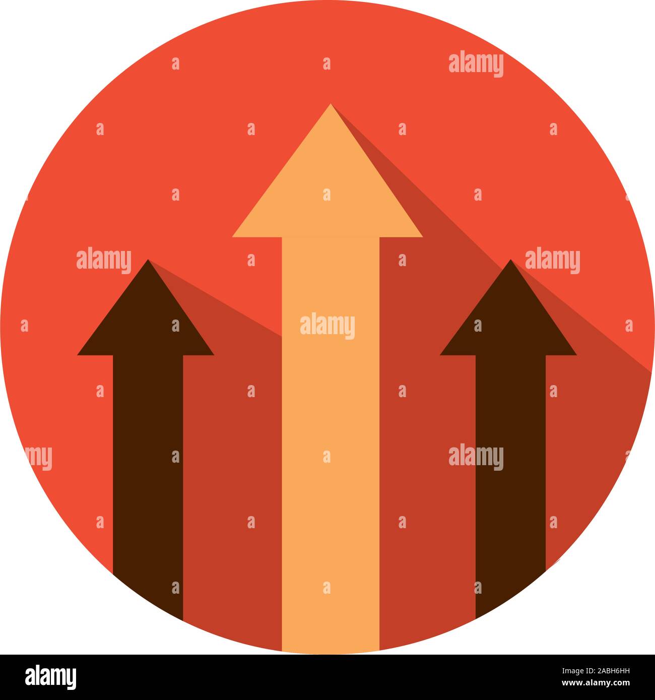 profit arrows finance business strategy icon block shadow vector ...