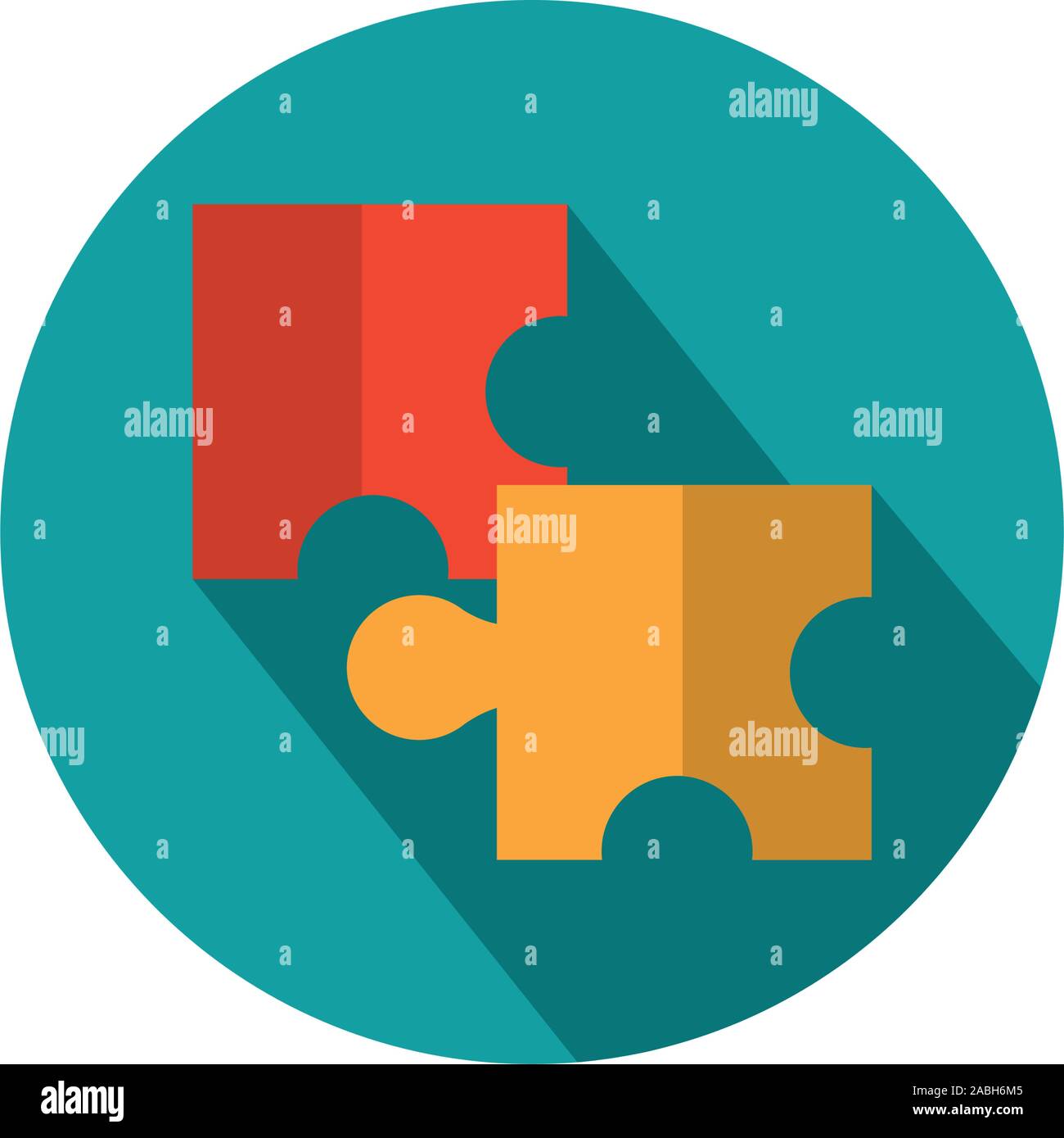 puzzles connection business strategy icon block shadow vector ...