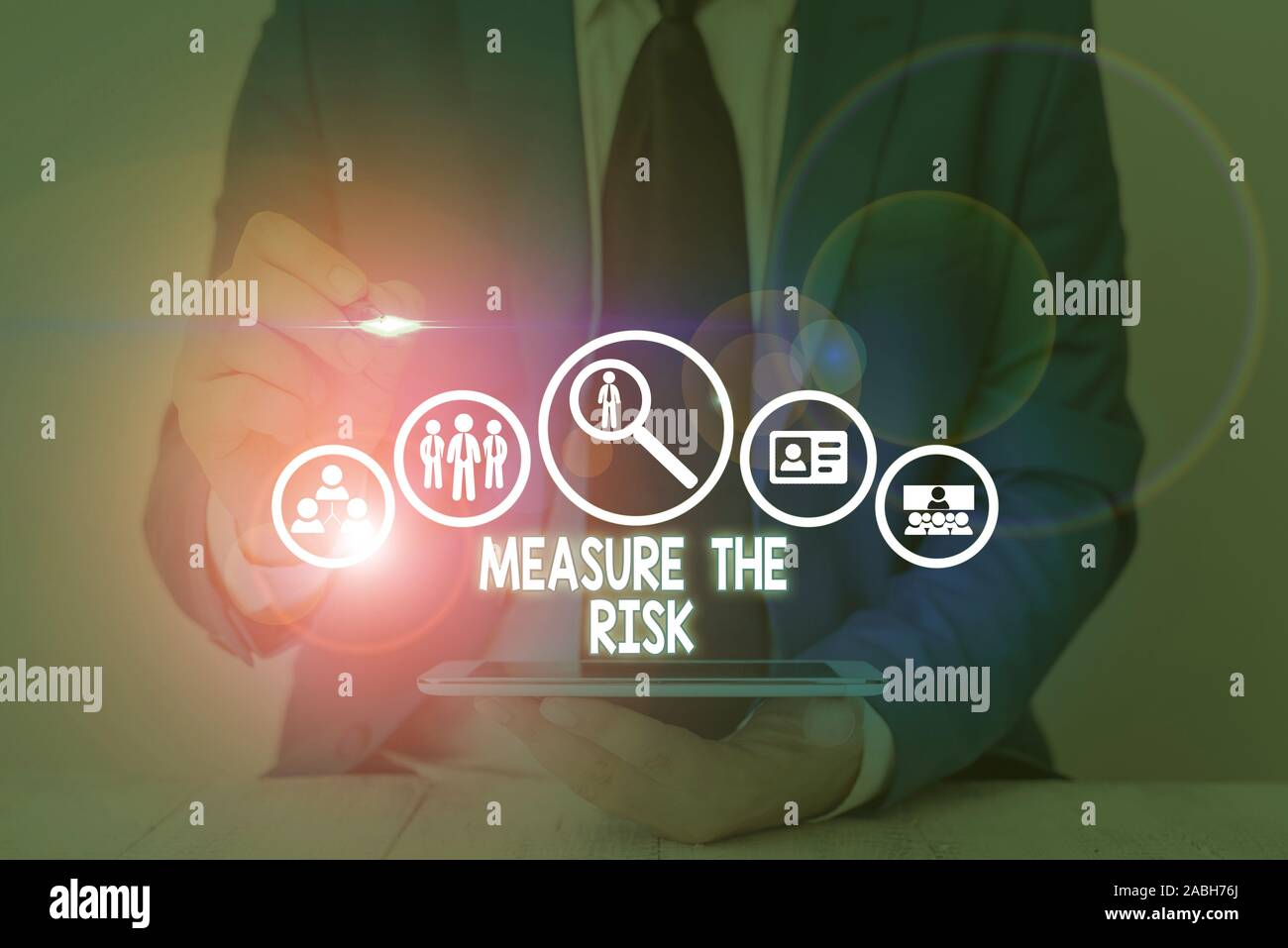 Writing note showing Measure The Risk. Business concept for determine ...