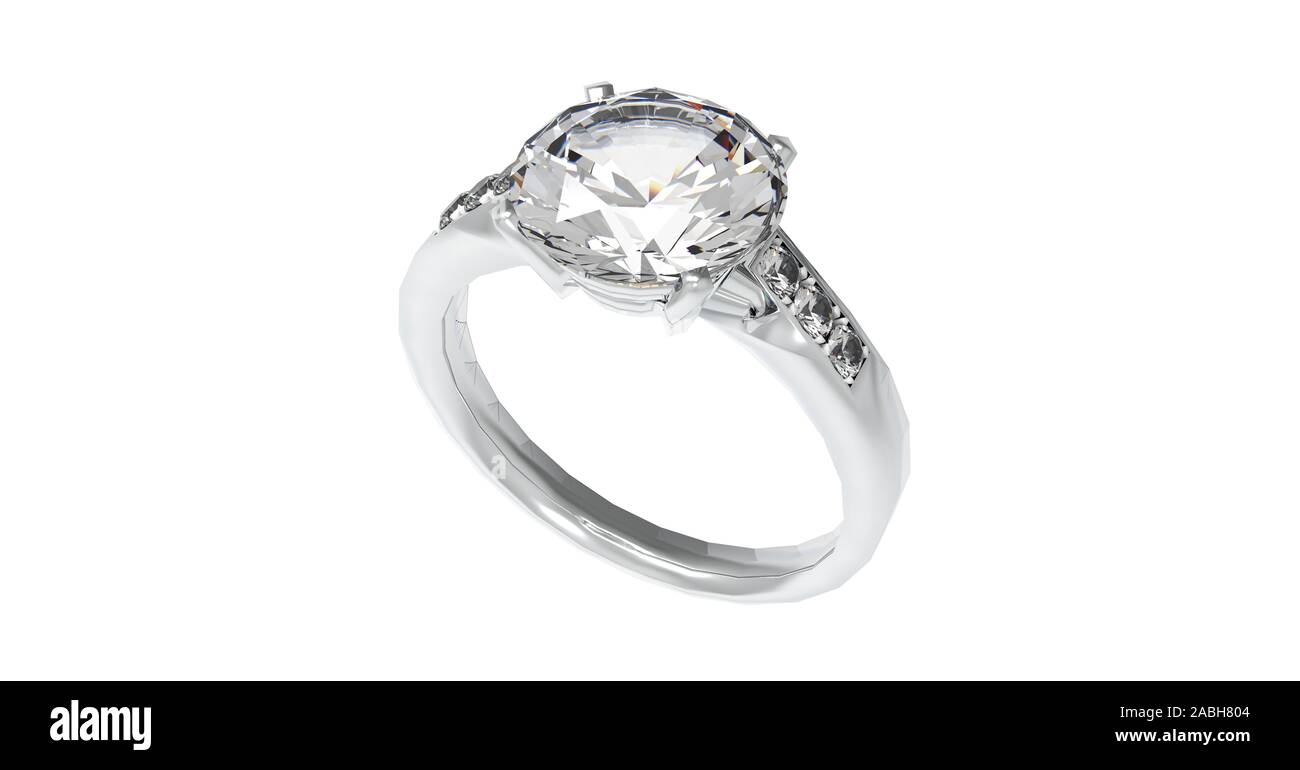 Jewelry Ring isolated on White 3D Rendering Stock Photo - Alamy