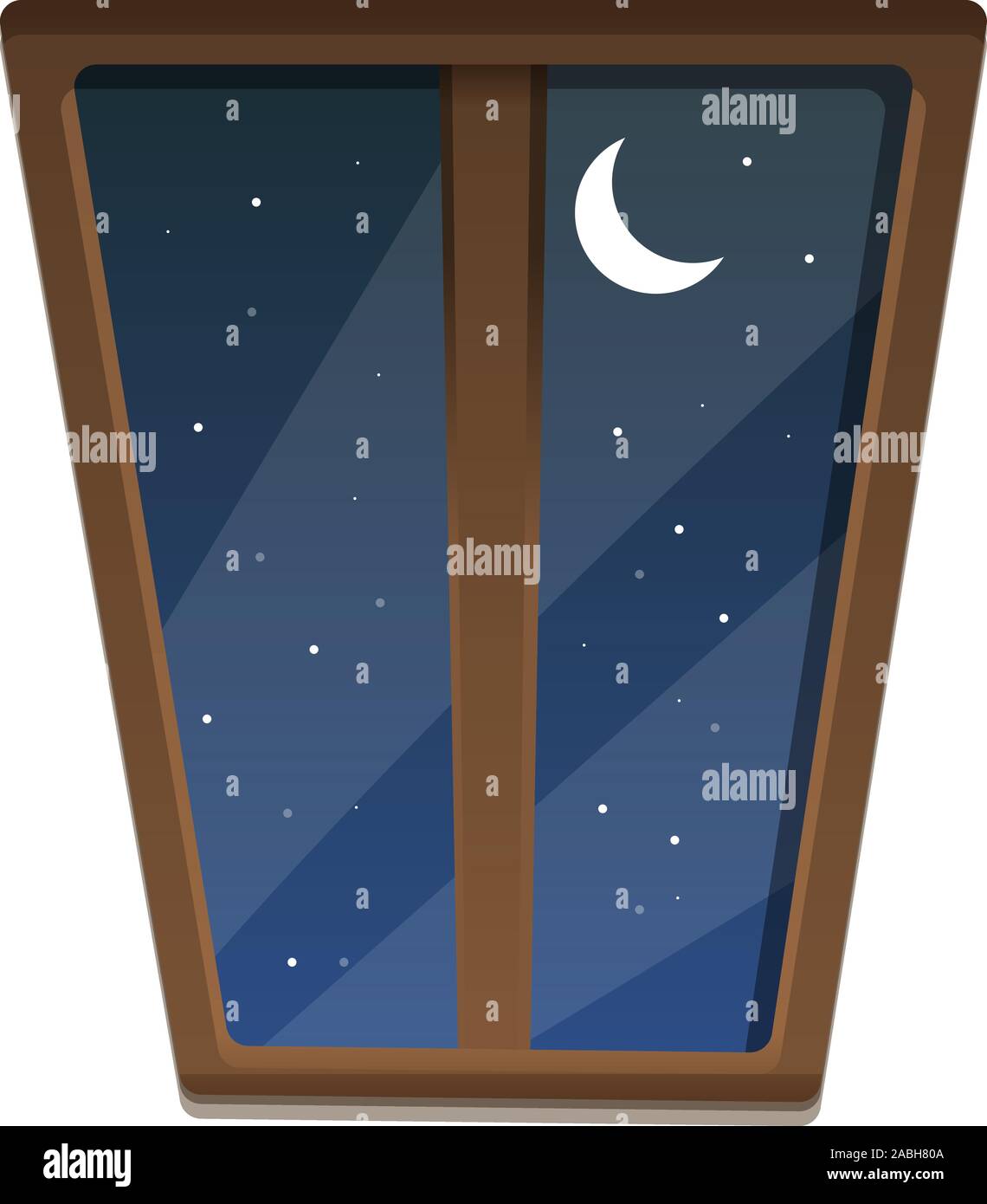 Window night outdoor icon. Cartoon of window night outdoor vector icon ...