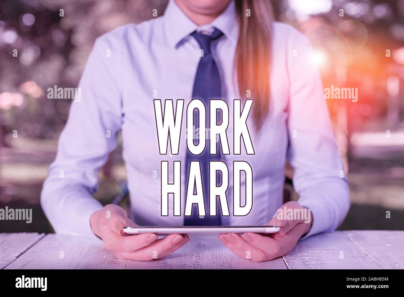 Writing note showing Work Hard. Business concept for Laboring that puts ...