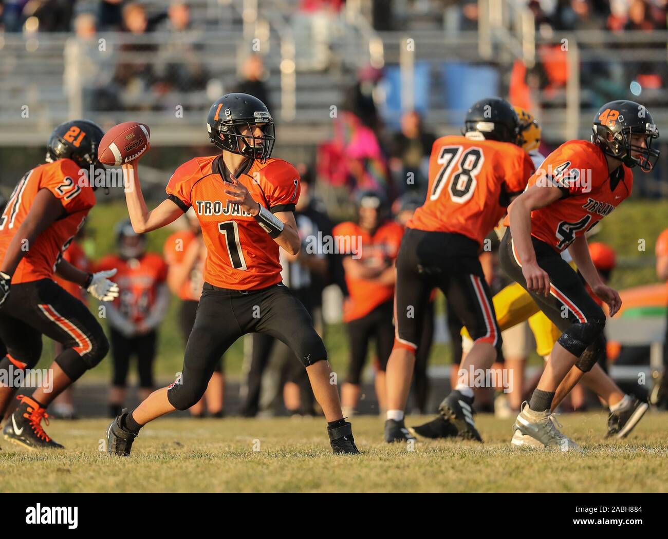 Football action with Lewiston High School vs Post Falls in Post Falls ...