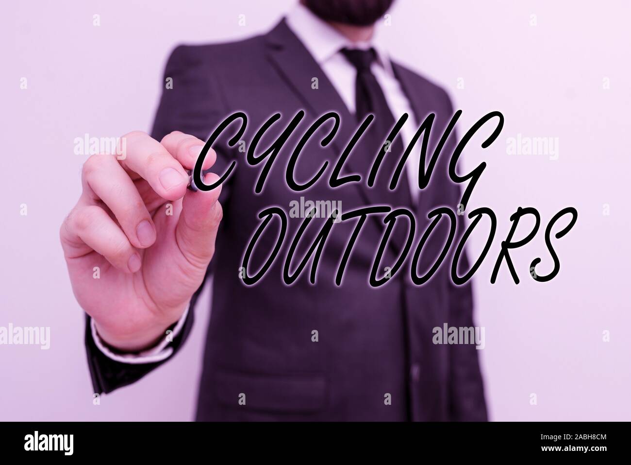 Writing note showing Cycling Outdoors. Business concept for sport or ...