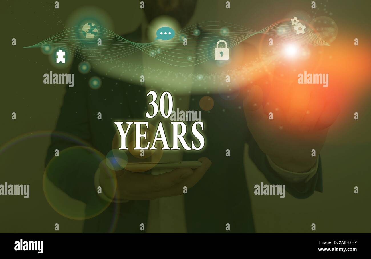 Conceptual hand writing showing 30 Years. Concept meaning Remembering ...