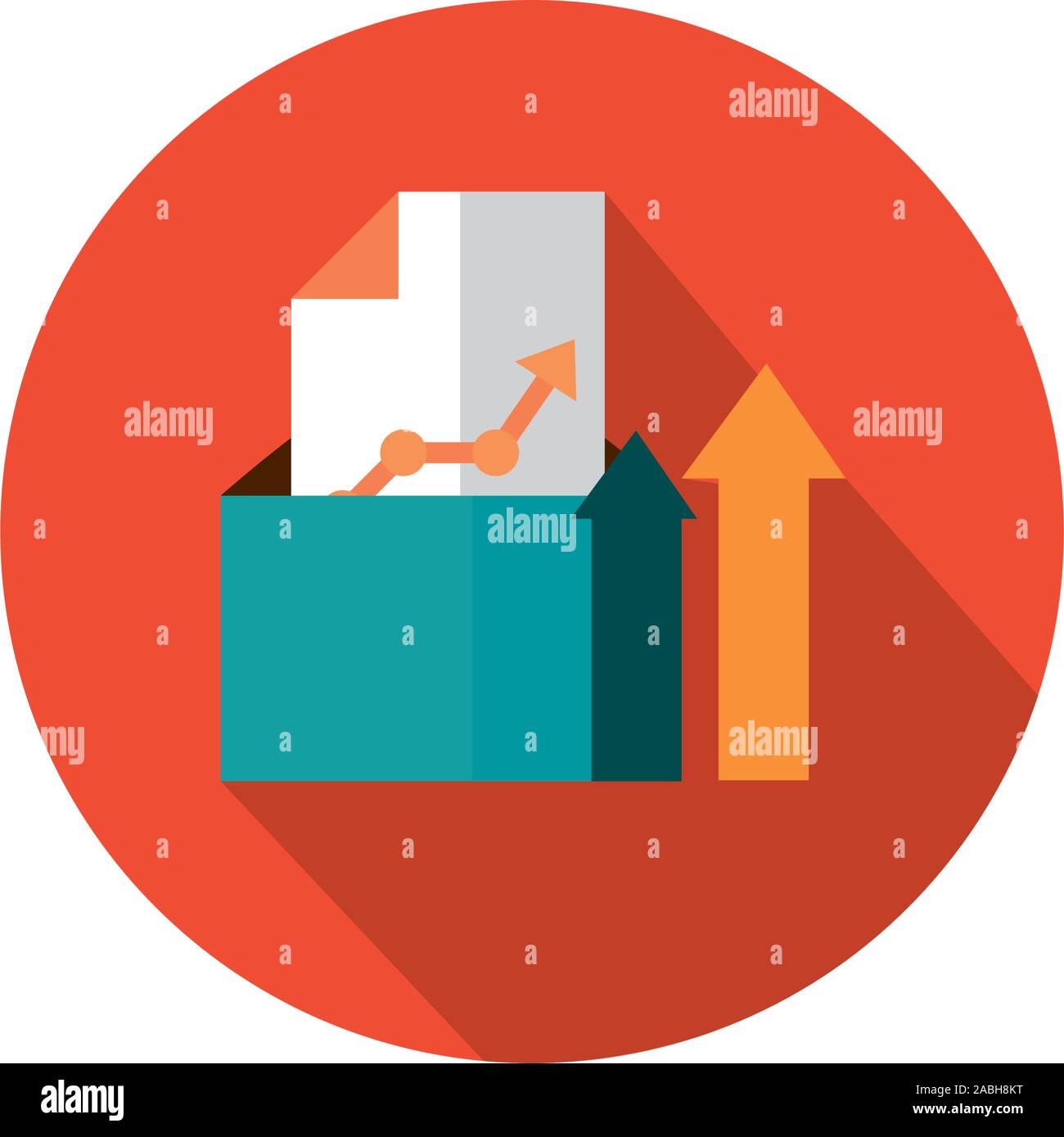 folder profit arrow economy business strategy icon block shadow vector ...