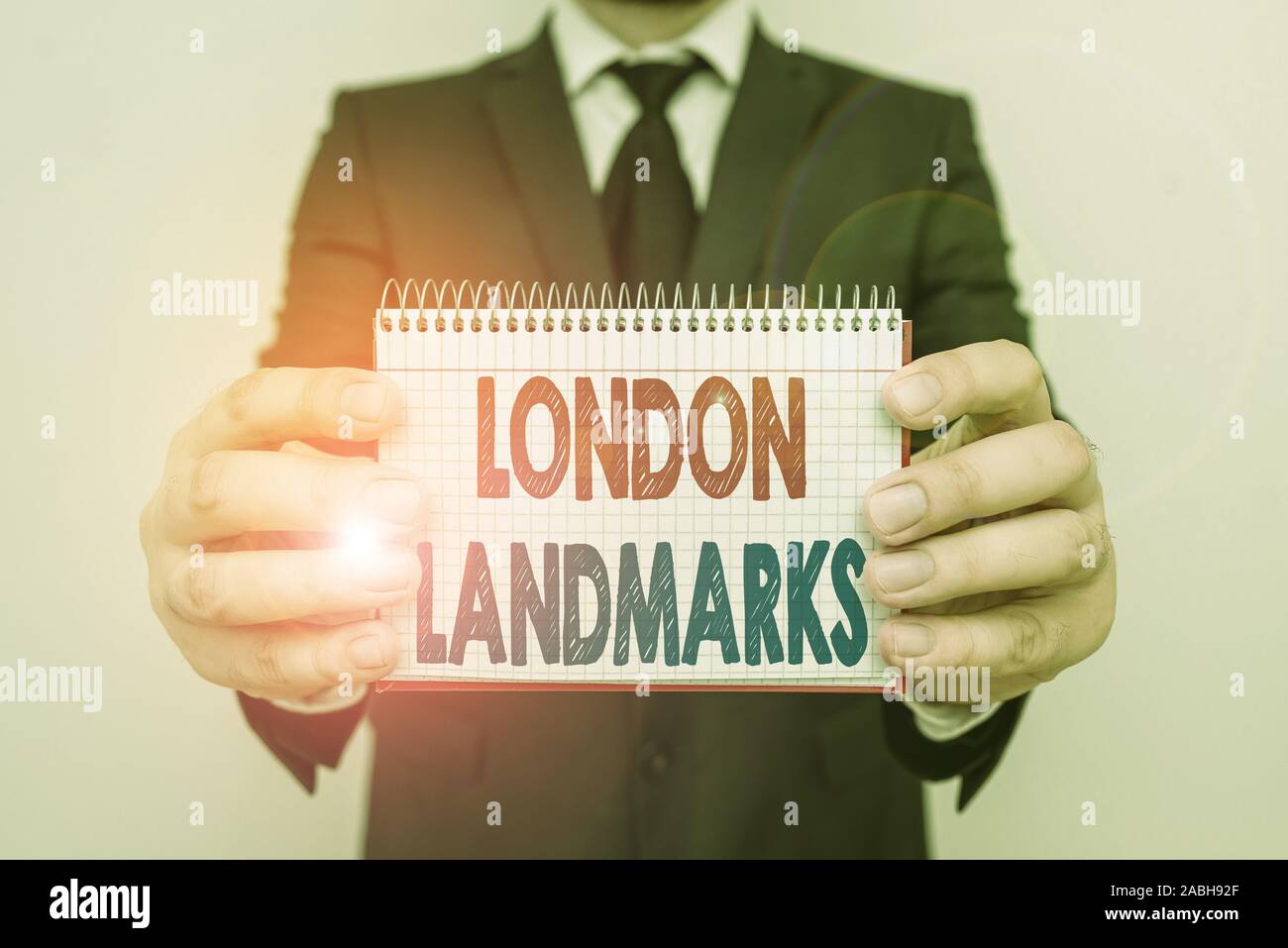 Writing note showing London Landmarks. Business concept for most iconic ...