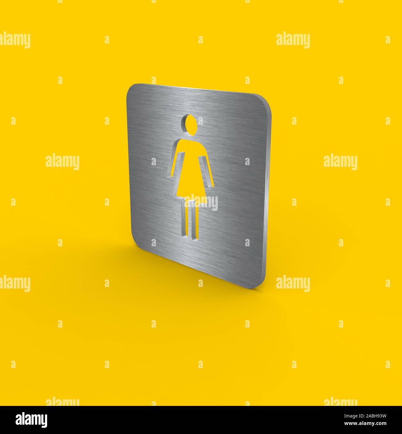 Toilet sign Metal 3D Rendering Stock Photo - Alamy