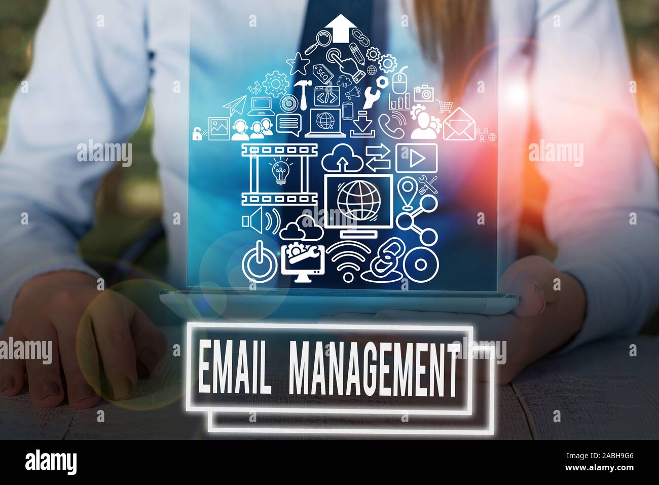 Writing note showing Email Management. Business concept for systematic ...