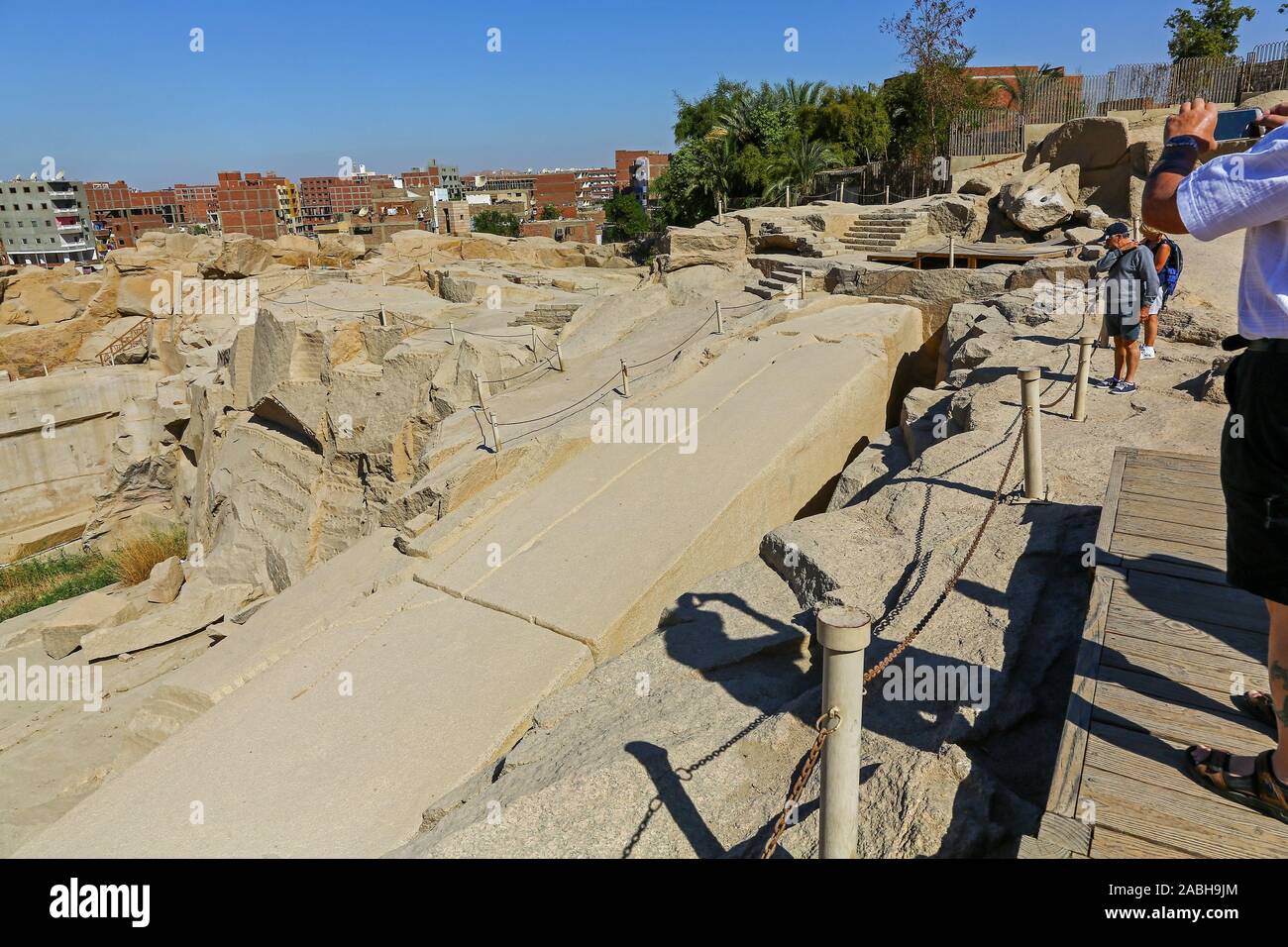 The Unfinished Obelisk in an ancient granite quarry, Aswan, Egypt ...