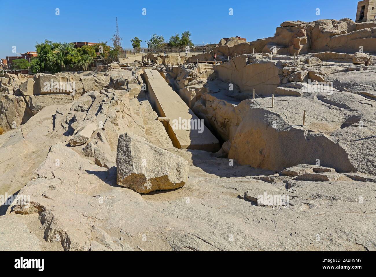 The Unfinished Obelisk in an ancient granite quarry, Aswan, Egypt, Africa Stock Photo - Alamy