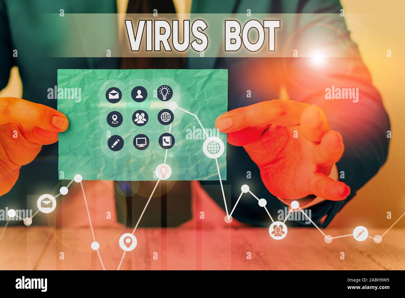 Text sign showing Virus Bot. Business photo showcasing malicious ...