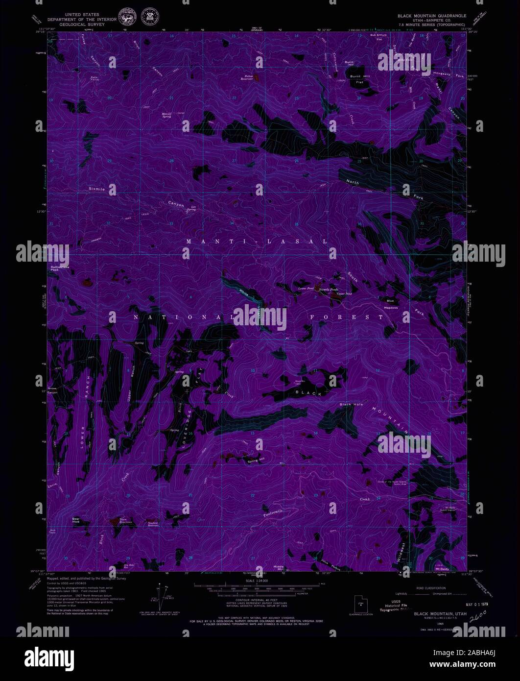 UT Black Mountain 248128 1965 24000 Inverted Restoration Stock Photo ...