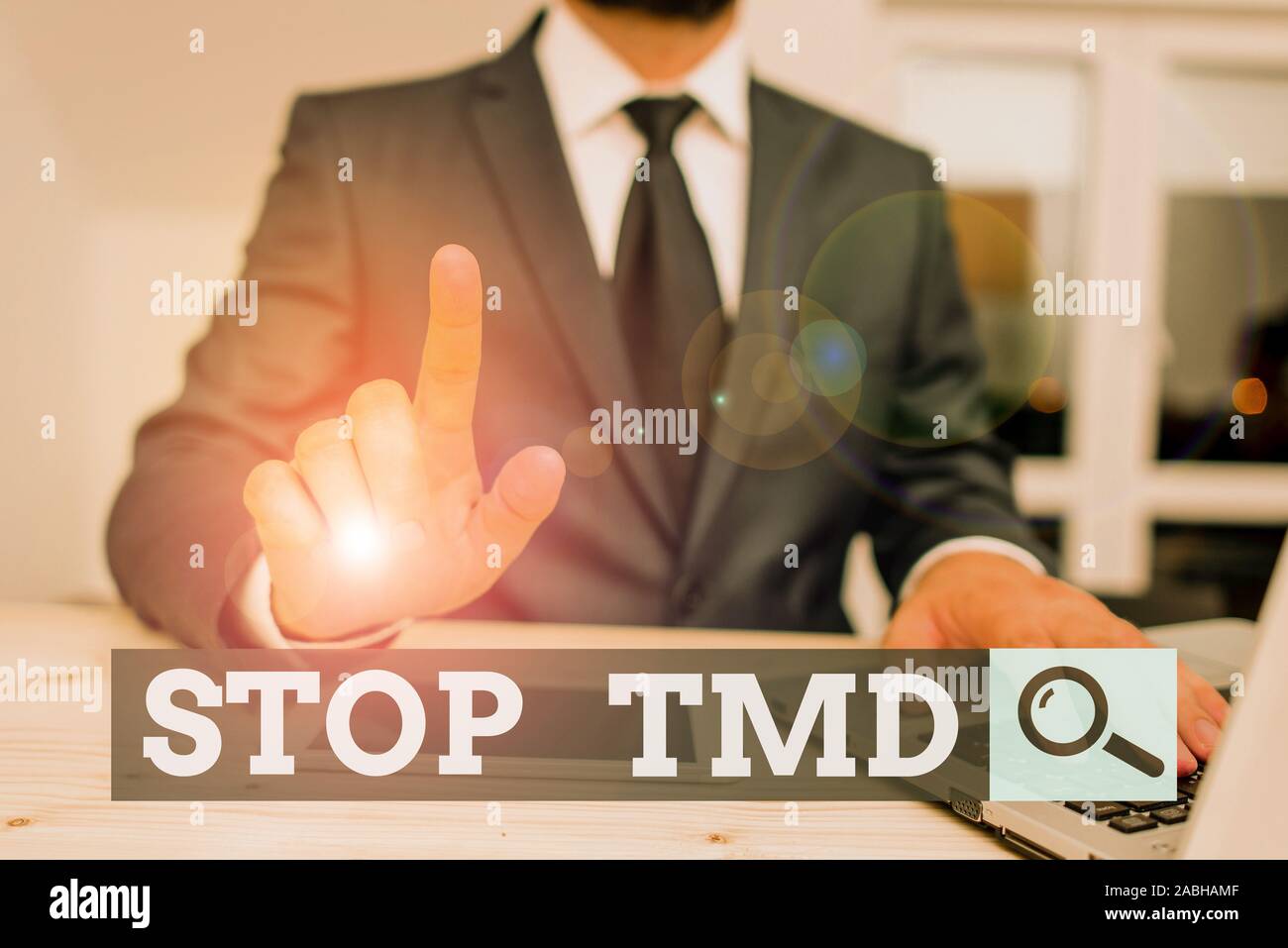 Conceptual hand writing showing Stop Tmd. Concept meaning Prevent the ...