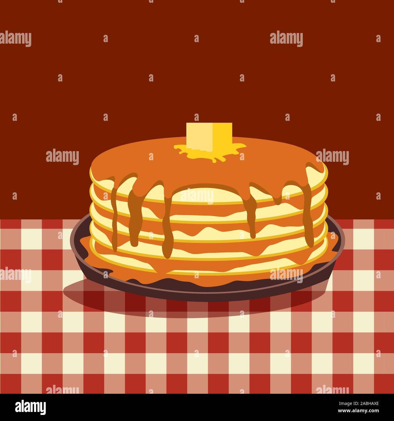 Pancakes with Butter and Syrup flat vector icon Stock Vector Image ...