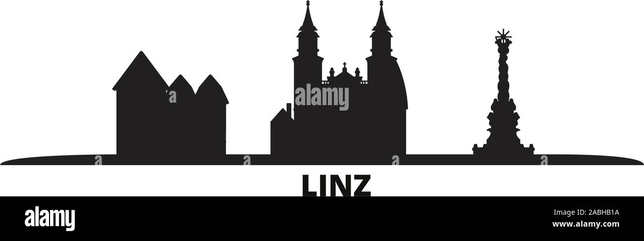 Austria, Linz city skyline isolated vector illustration. Austria, Linz ...
