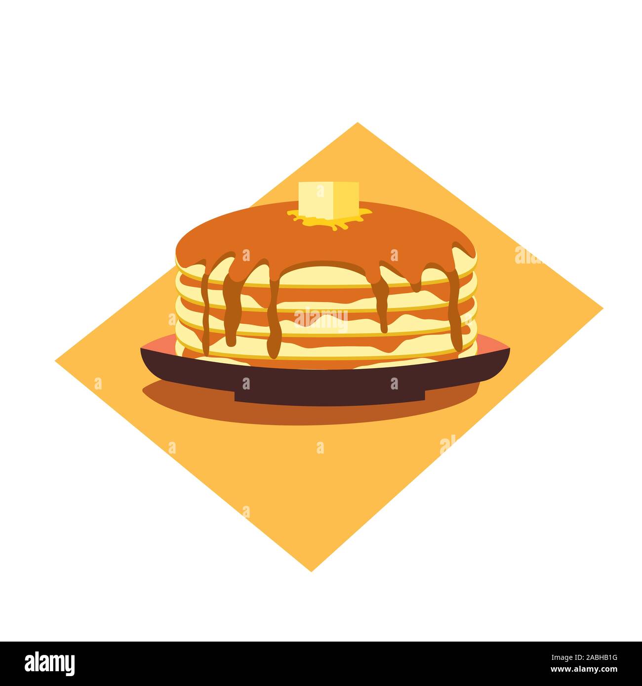Pancakes with Butter and Syrup flat vector icon Stock Vector Image ...