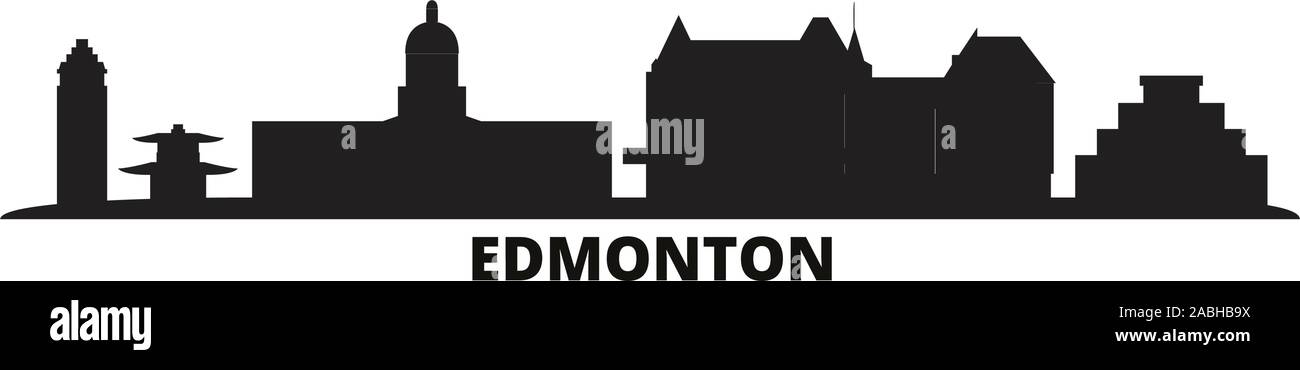 Canada, Edmonton city skyline isolated vector illustration. Canada ...