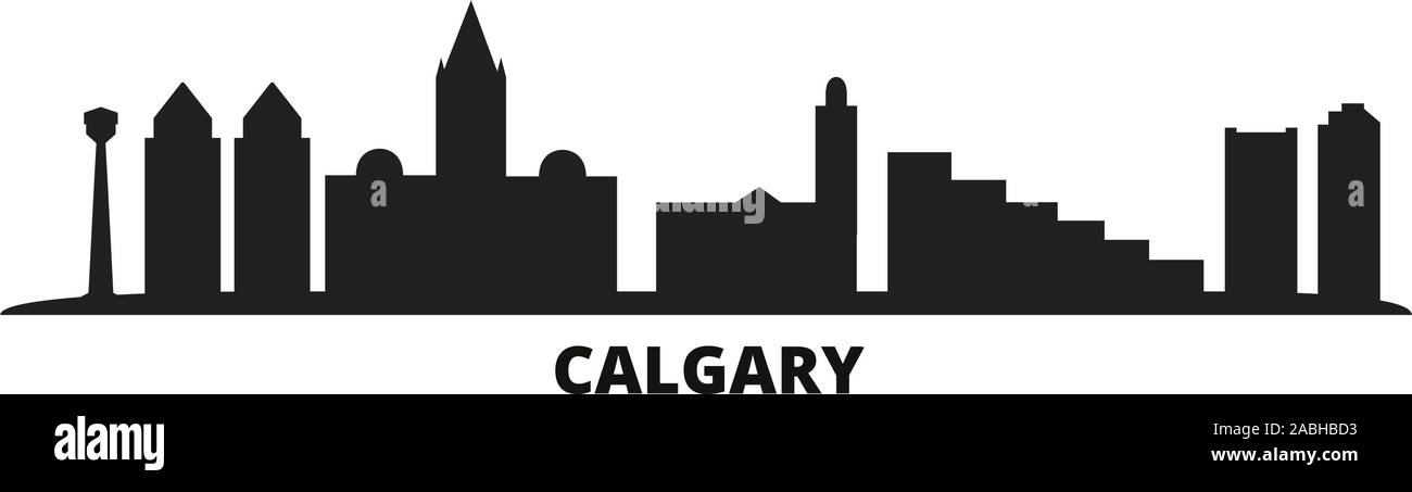 Canada, Calgary city skyline isolated vector illustration. Canada ...