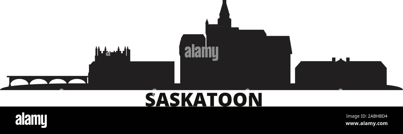 Canada Saskatoon City Skyline Isolated Vector Illustration Canada
