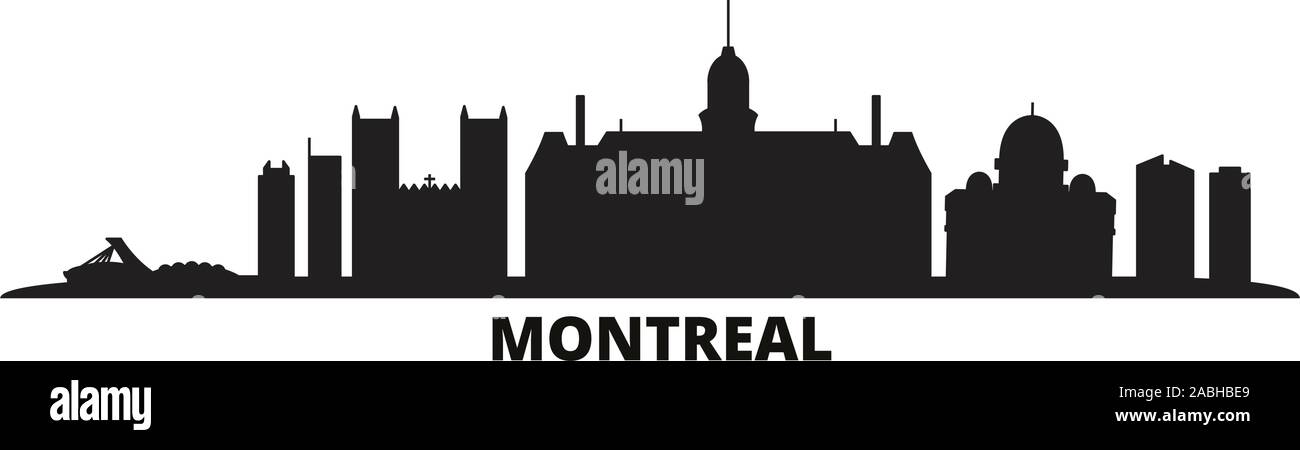 Canada, Montreal city skyline isolated vector illustration. Canada ...
