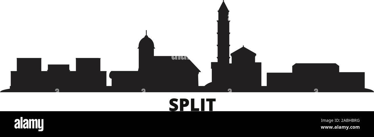Croatia, Split city skyline isolated vector illustration. Croatia ...