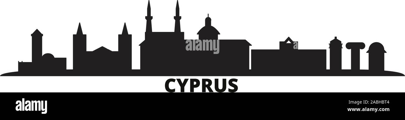 Cyprus city skyline isolated vector illustration. Cyprus travel ...