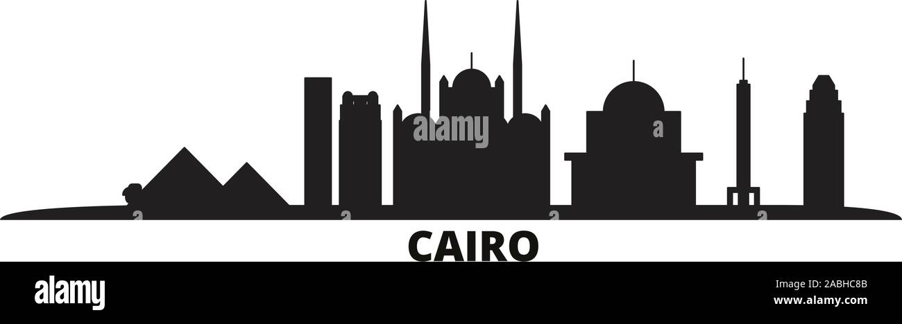 Egypt, Cairo city skyline isolated vector illustration. Egypt, Cairo ...