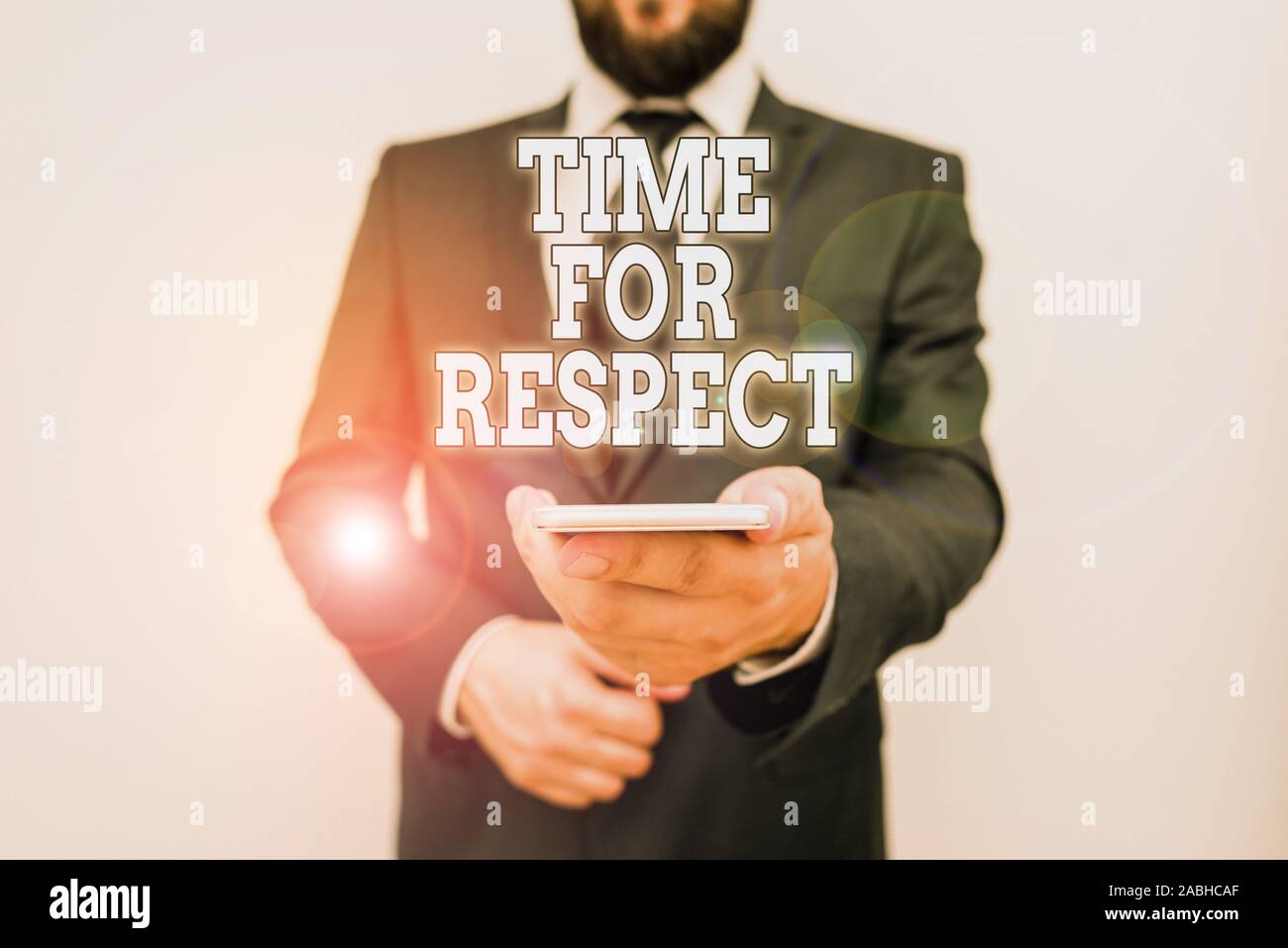 Text sign showing Time For Respect. Business photo showcasing when you ...
