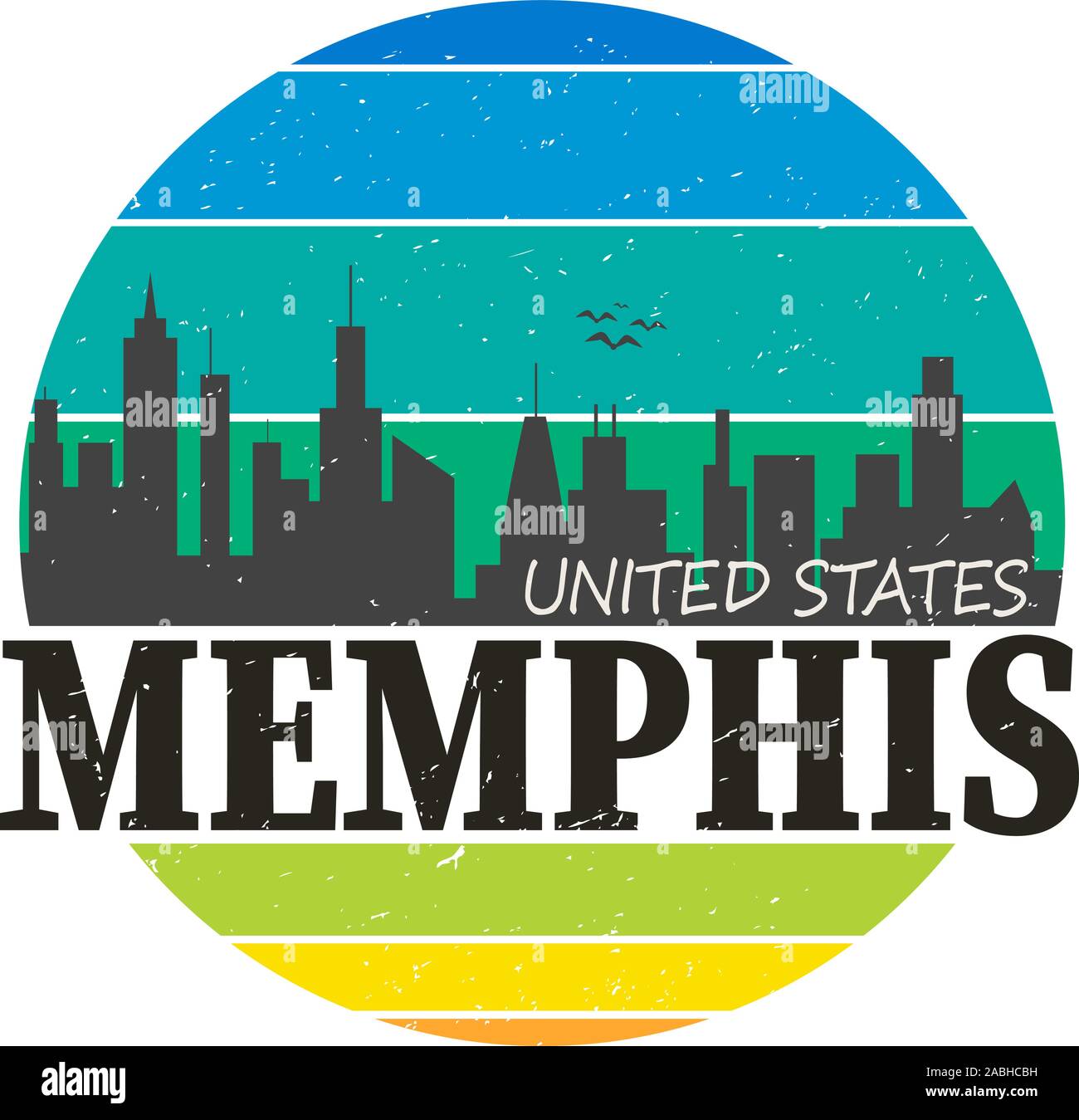 Abstract Memphis City Typography illustration, Memphis City Design ...