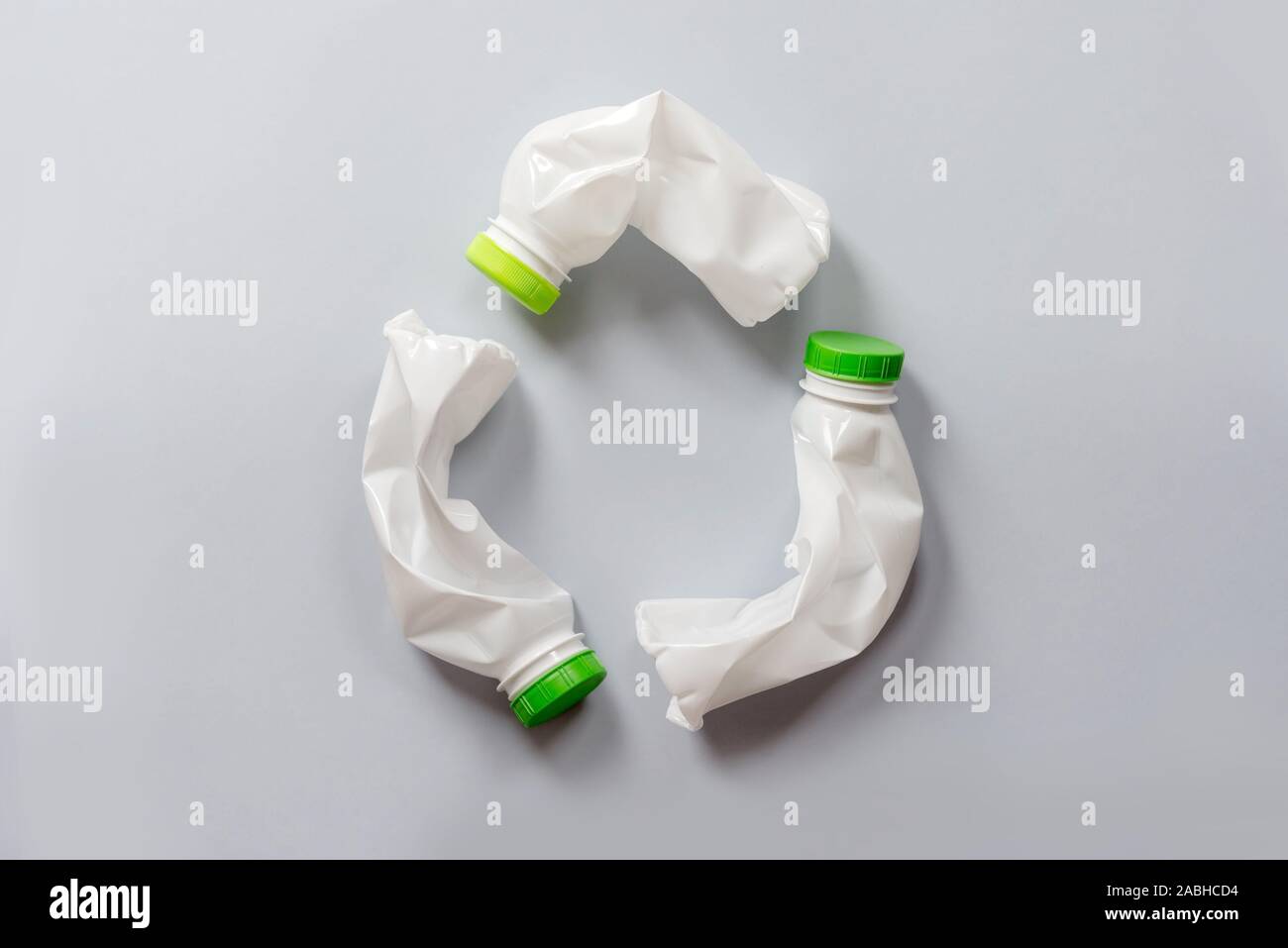 Used white plastic packaging for food on a gray background Stock Photo ...