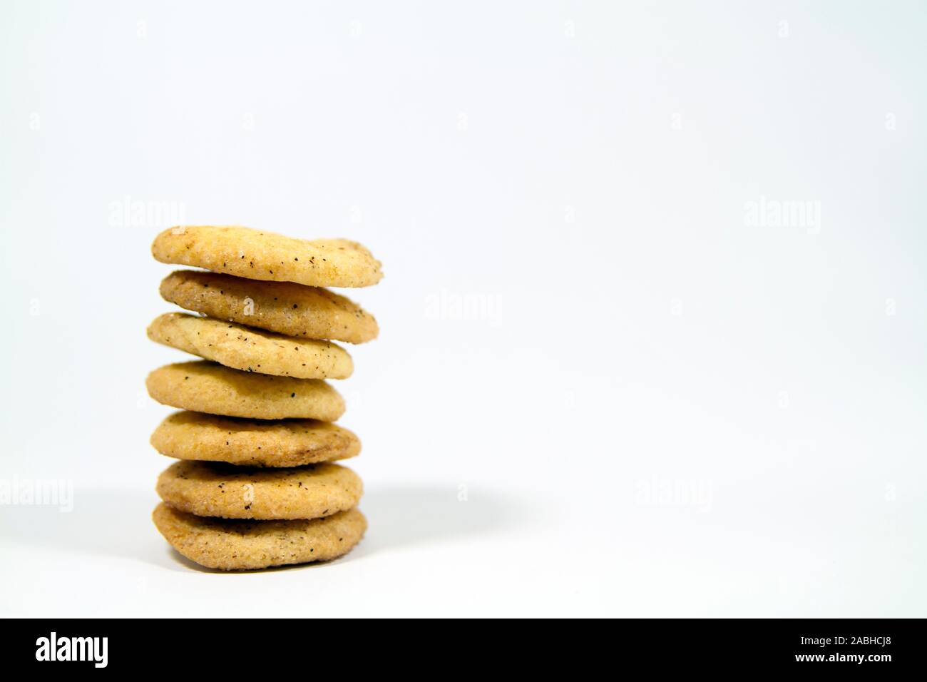 Sugar cookies stack with white background Stock Photo - Alamy