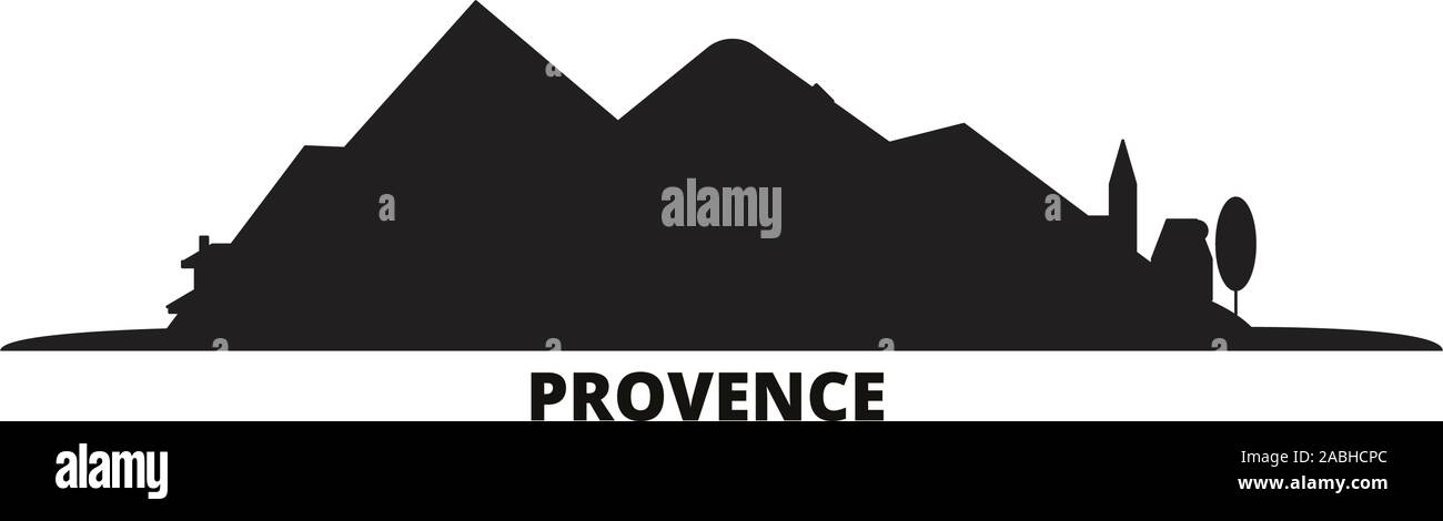 France, Provence city skyline isolated vector illustration. France ...