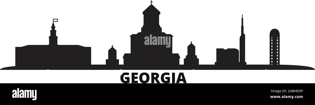 Georgia city skyline isolated vector illustration. Georgia travel ...