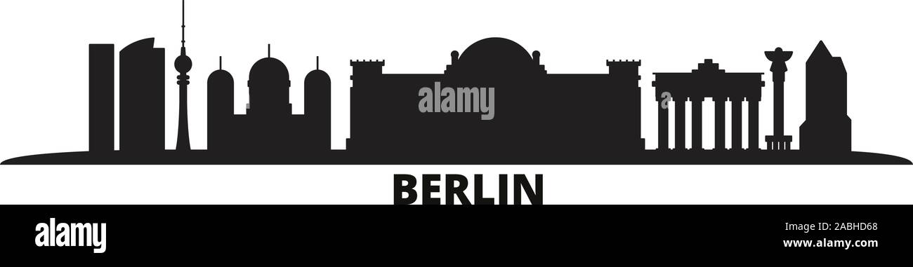 Germany, Berlin city skyline isolated vector illustration. Germany ...